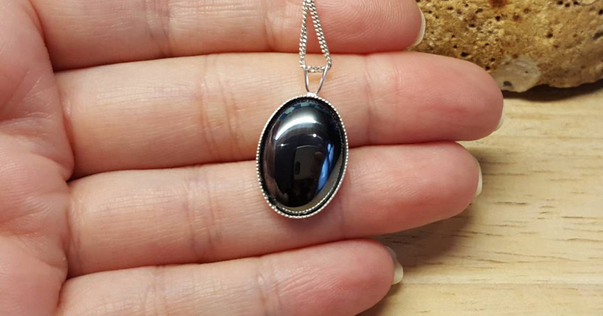 Empowered Crystals :: Sterling silver Hematite pendant